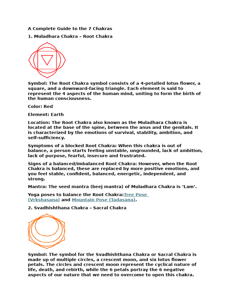 A Complete Guide To The 7 Chakras | PDF