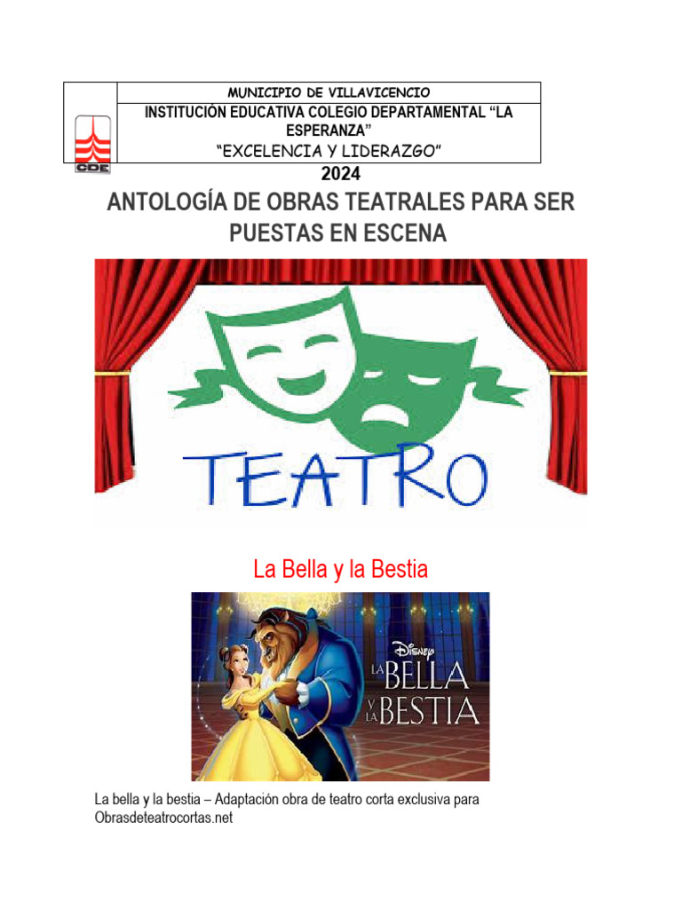 2024 Nueva Antología de Obras de Teatro Grado . | PDF