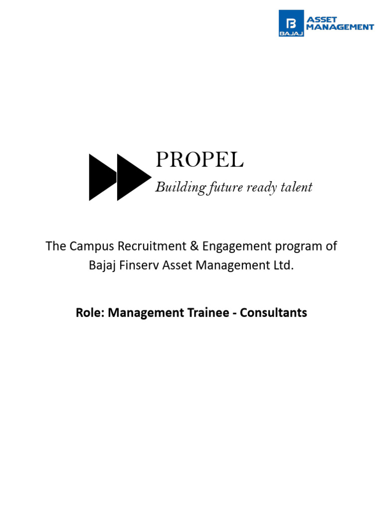 Bajaj Finserv Asset Management Ltd. JD For Management Trainee - Consultants (Bajaj Finserv Asset ...