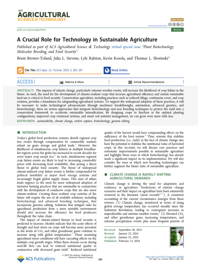 Technology's Role in Sustainable Agriculture | PDF | Agriculture ...