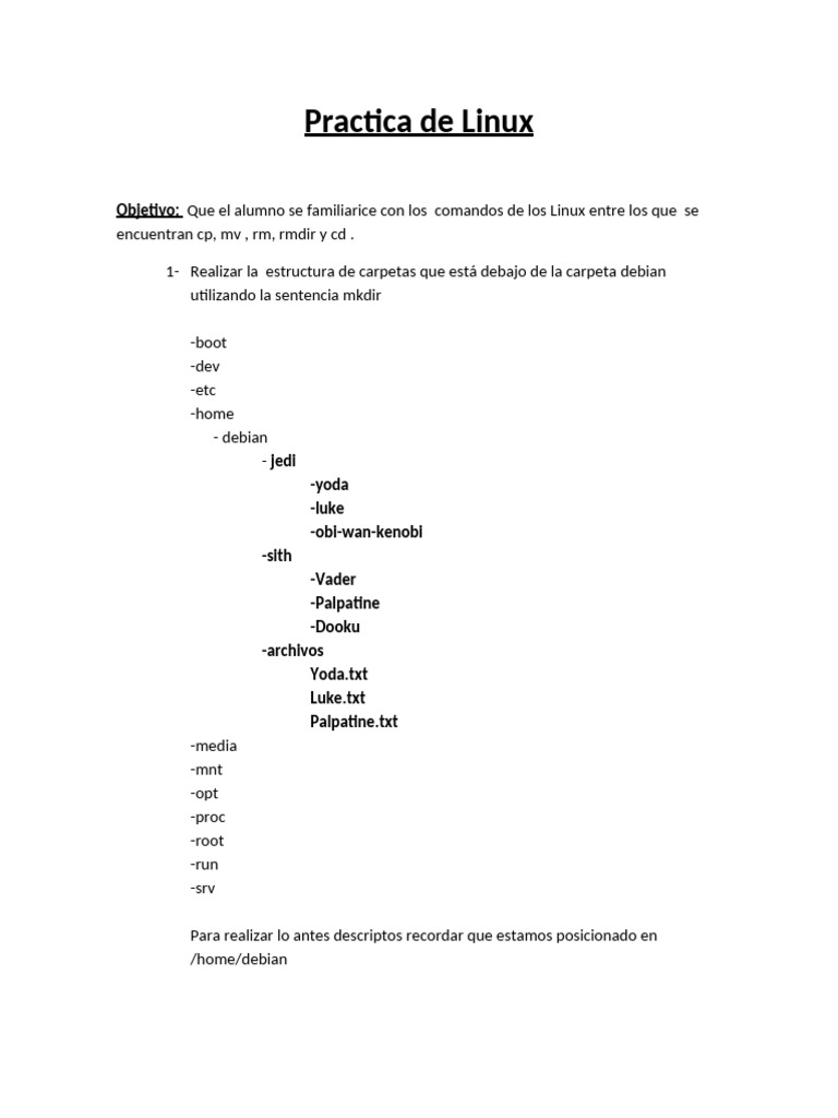 Practica de Linux-03-Cp-Mv-Rm-Rmdir | PDF