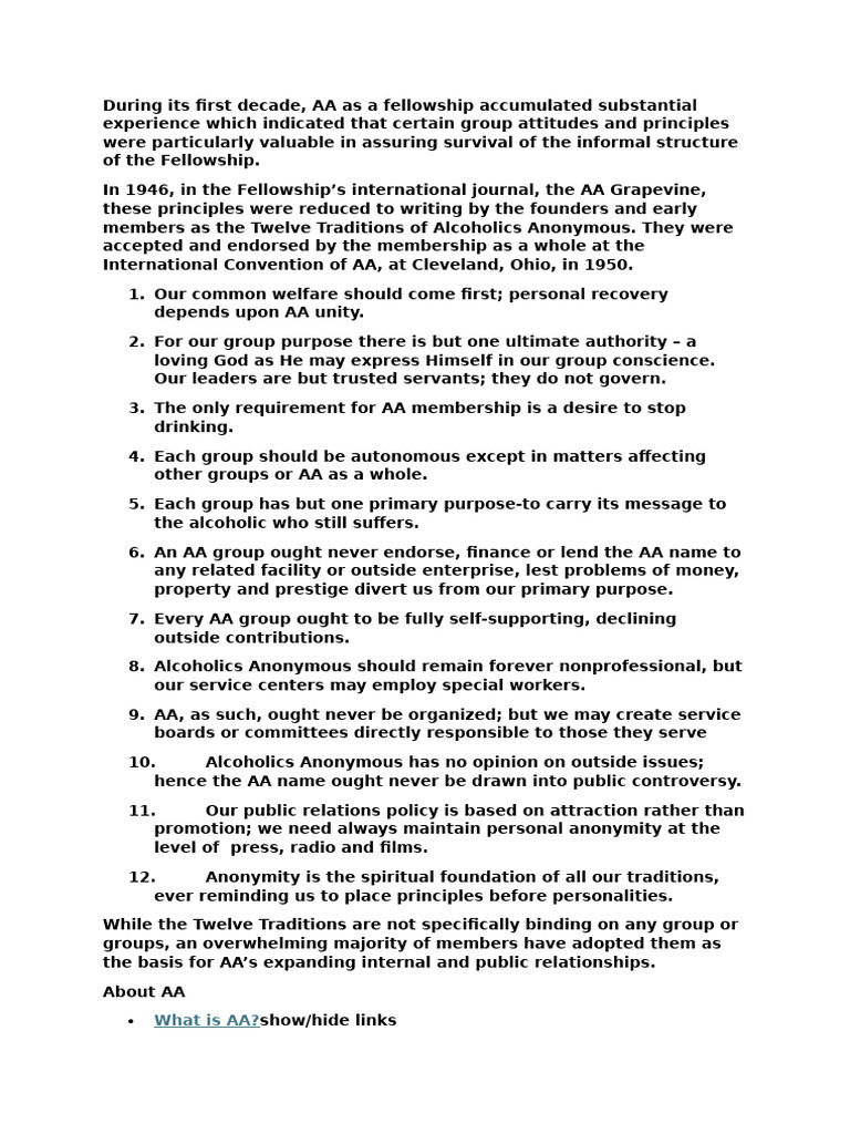 12 Traditions Of Aa Pdf