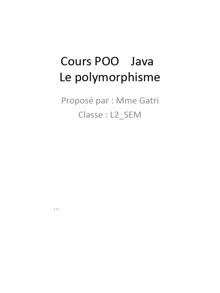 Polymorphisme - 2021 | PDF