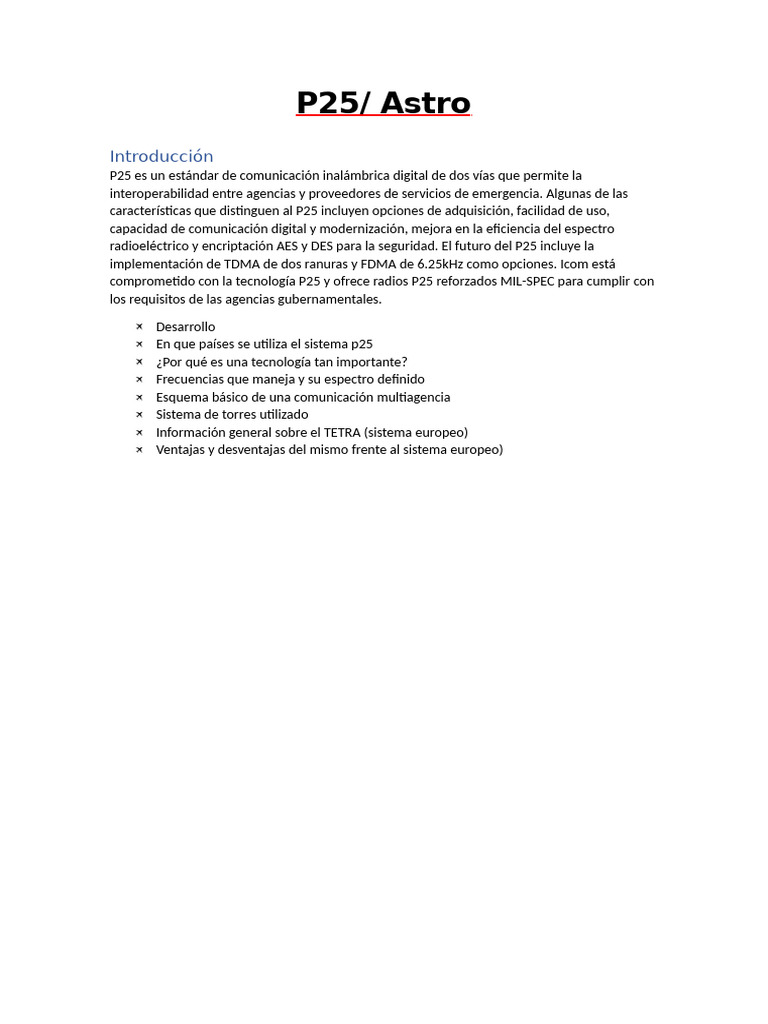 P25/ Astro: Introducción | PDF | Radio | Telecomunicaciones