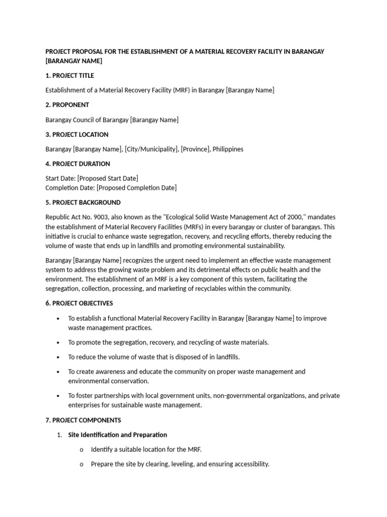 Projeect Proposal MRF | PDF