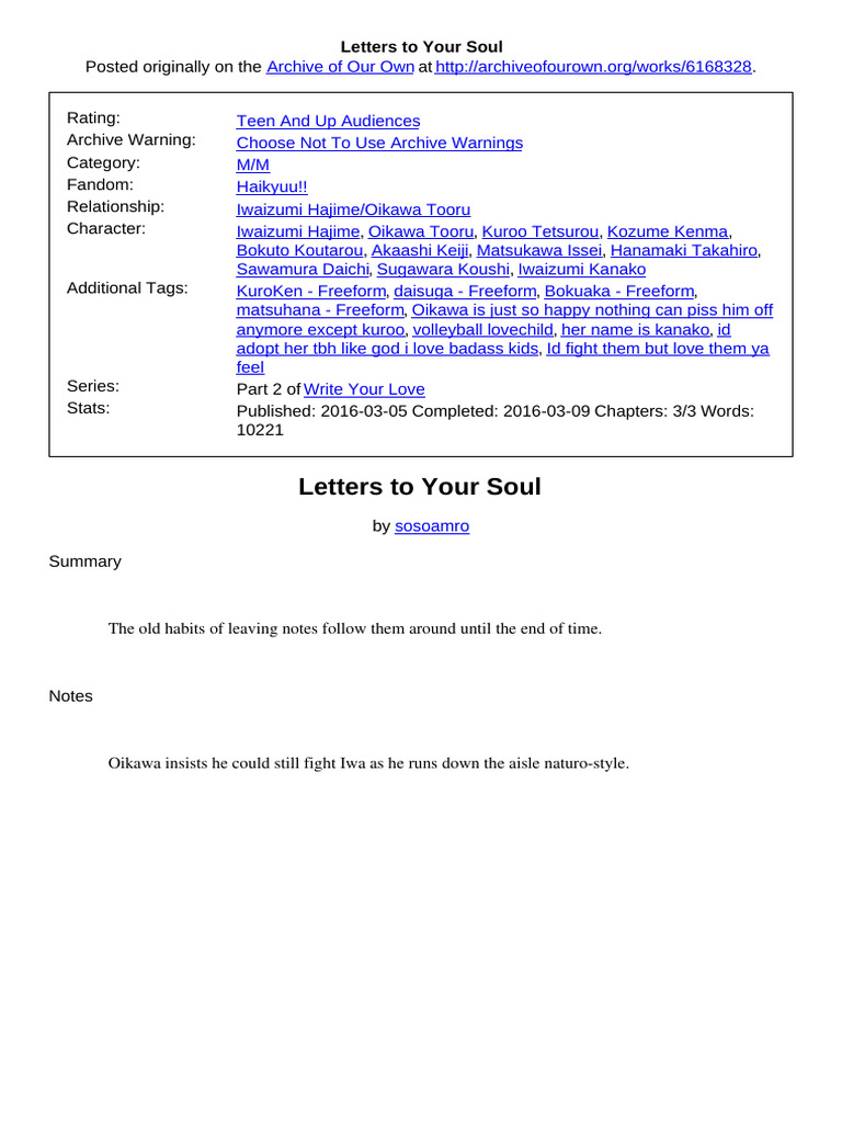 Letters To Your Soul | PDF