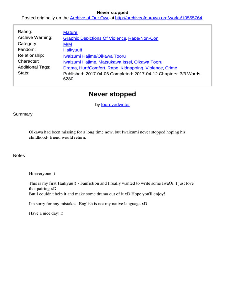 Never Stopped | PDF Never Stopped | PDF