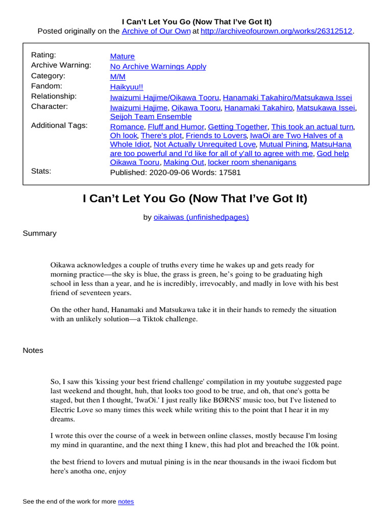 I Cant Let You Go Now | PDF