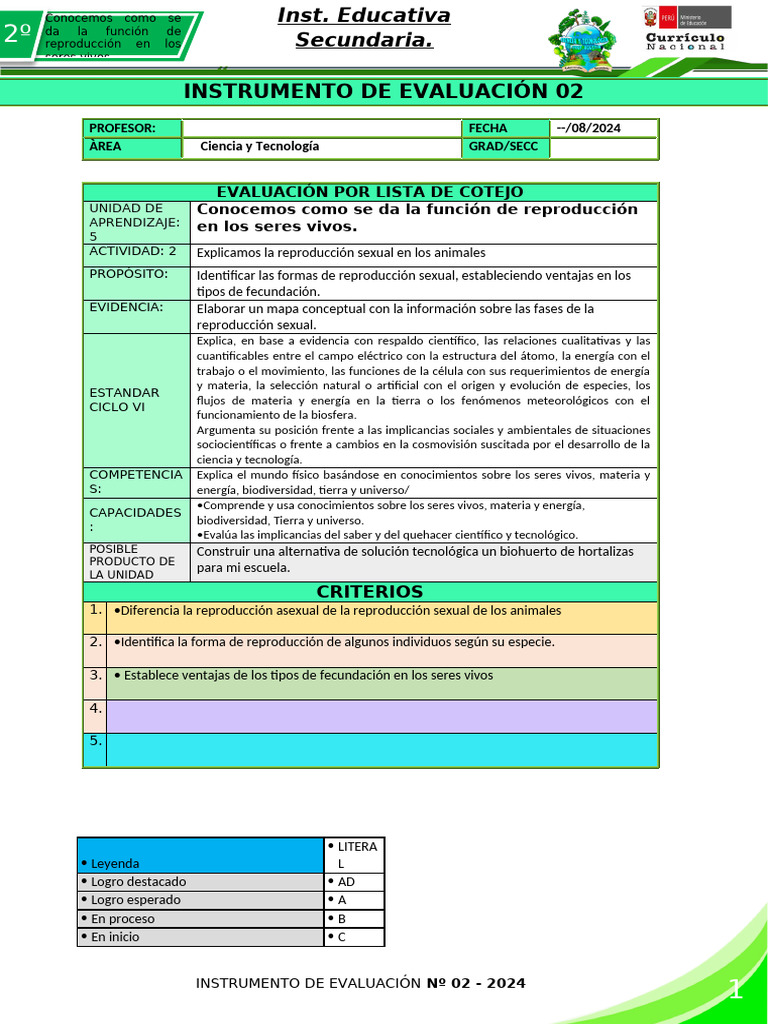 A-2º LC Act 2 - Cyt-Und 5-Sem 1 | PDF