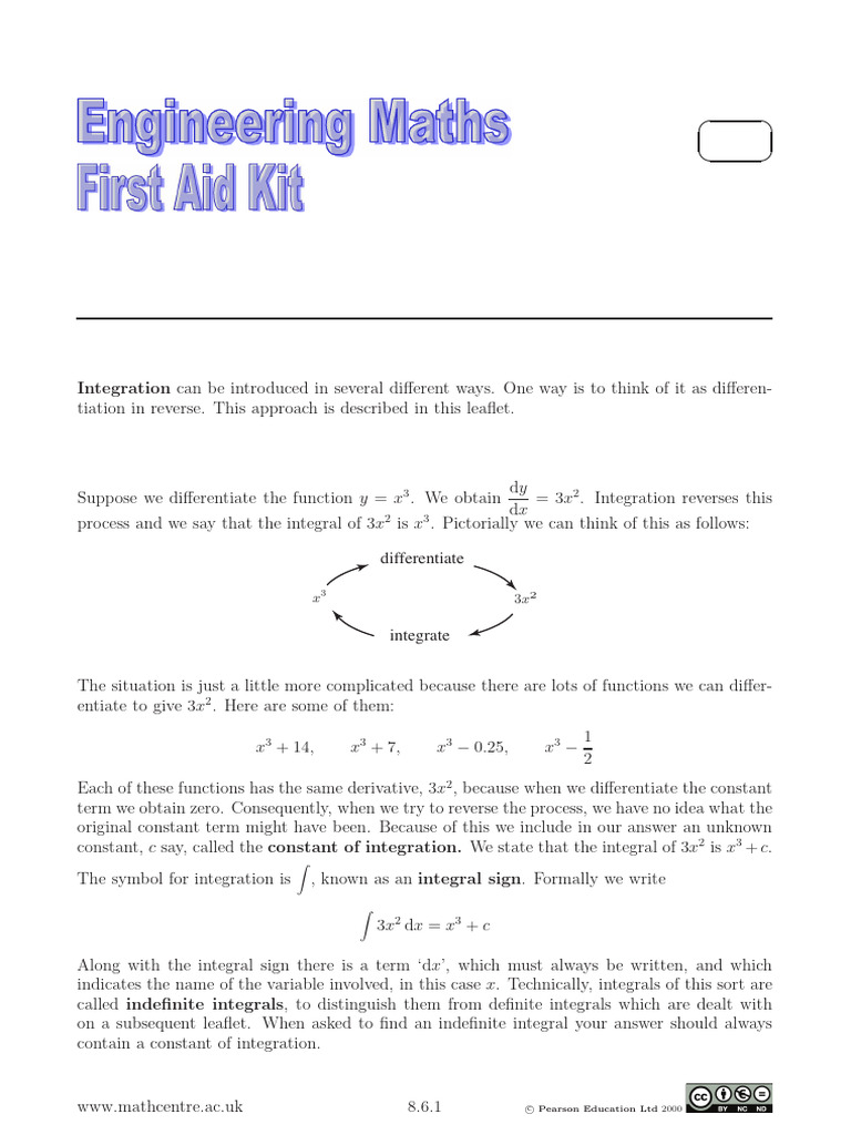 8.6 Integration As The Reverse of Differentiation: Differentiate | PDF