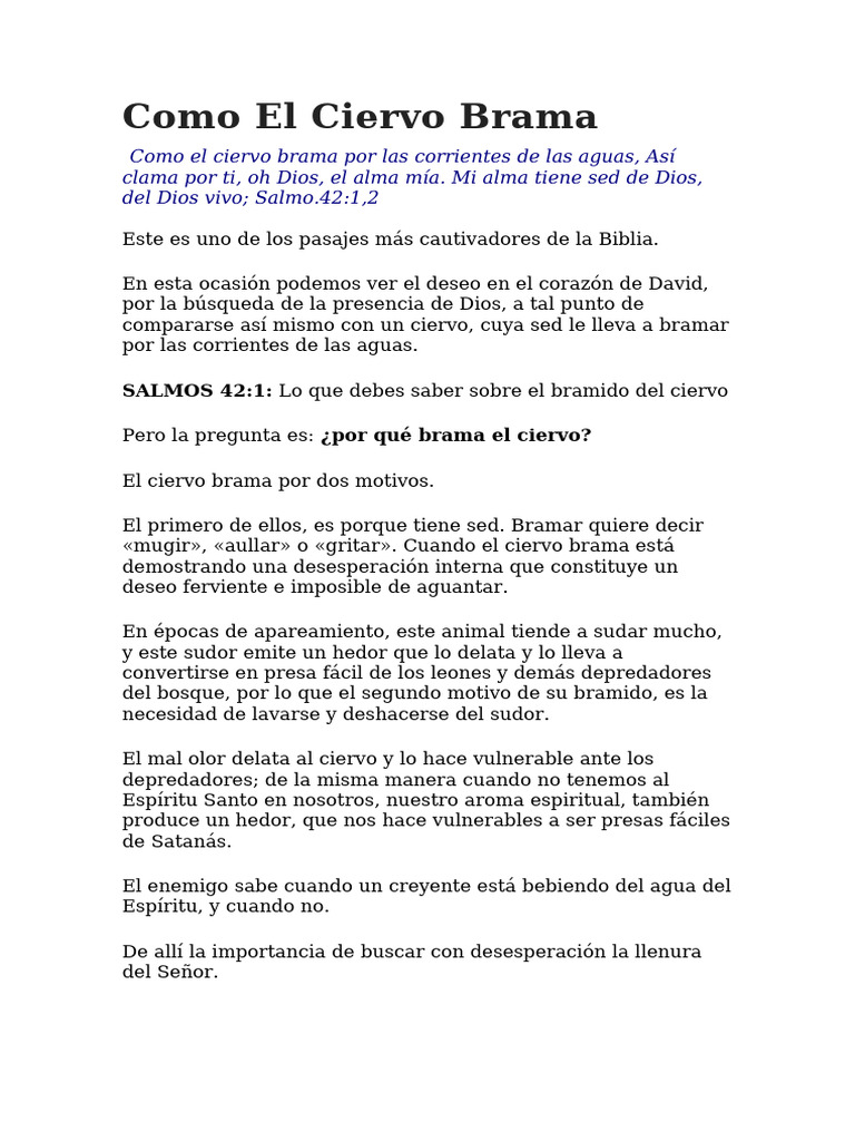 Como El Ciervo Brama | PDF