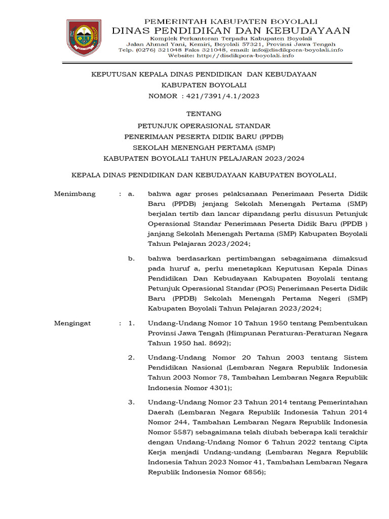 Pos PPDB SMP 2023 | PDF