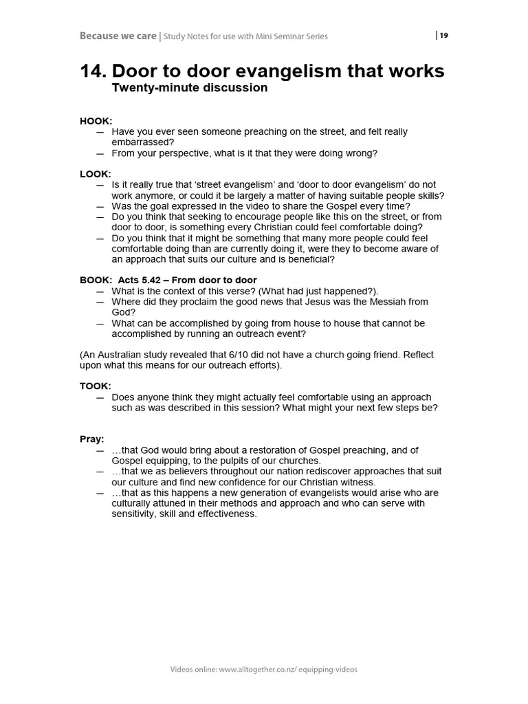 Lesson 14.-Door-to-Door-Evangelism-that-Works | PDF
