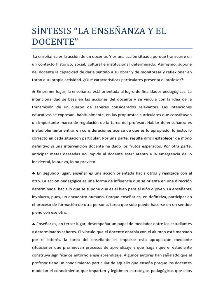 Síntesis Ens. y El | PDF