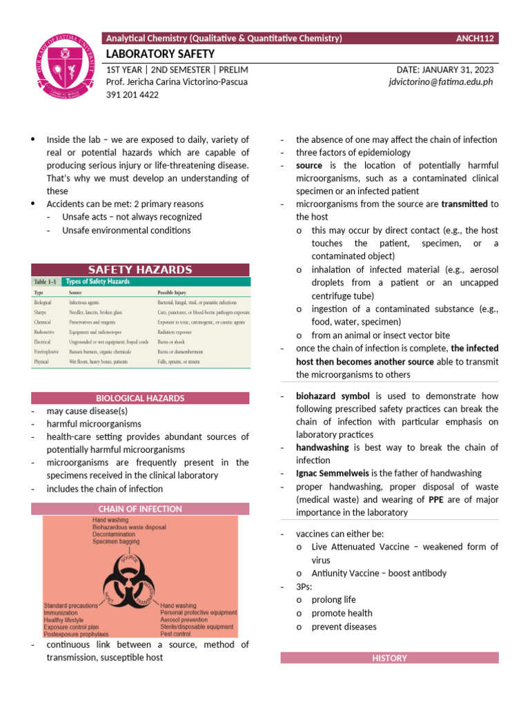 W2 Laboratory Safety | PDF