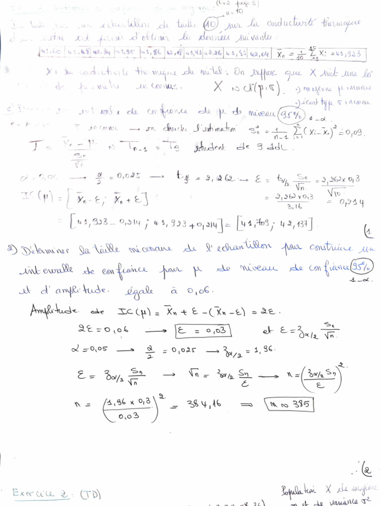 Corrections Exercices Manuscrit | PDF