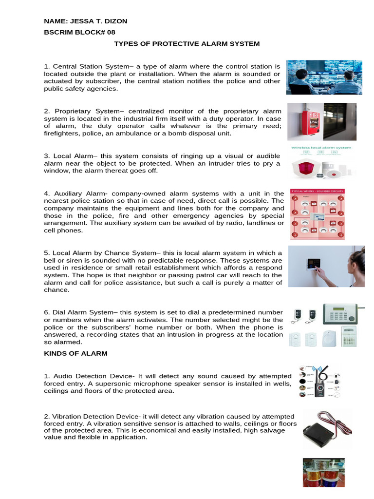 Types of Protective Alarm System | PDF