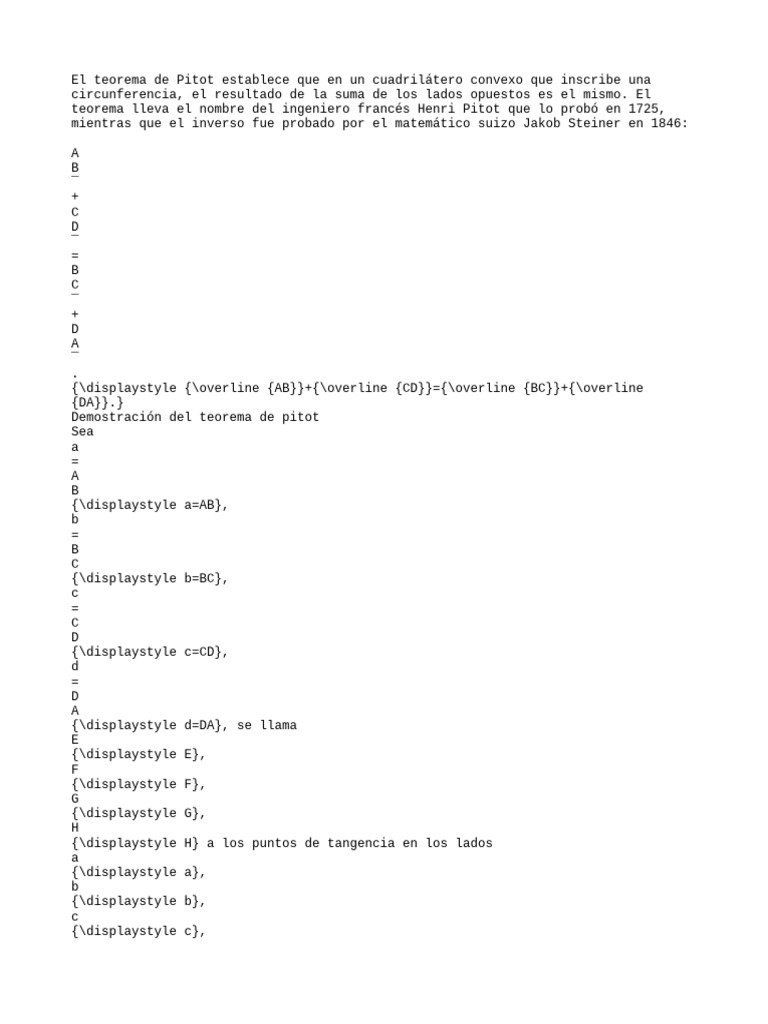 Teorema de Pitot | PDF