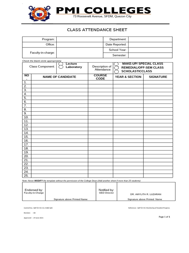 ATTENDANCE SHEET of GED | PDF