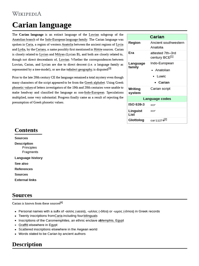 Carian Language | PDF