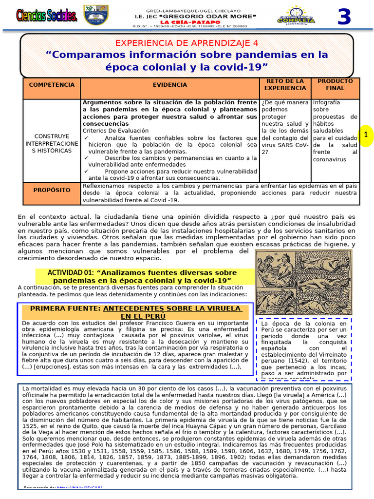 3°CCSS_FICHA EXPERIENCIA 4 | PDF