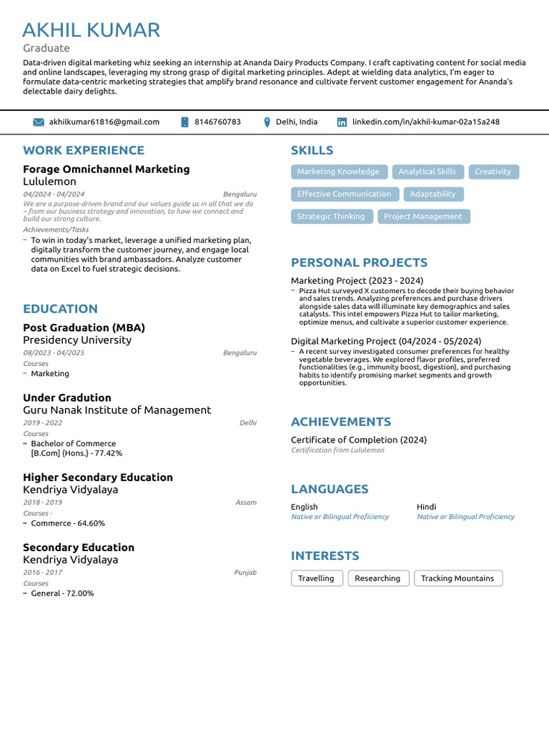AKHIL KUMAR Resume | PDF