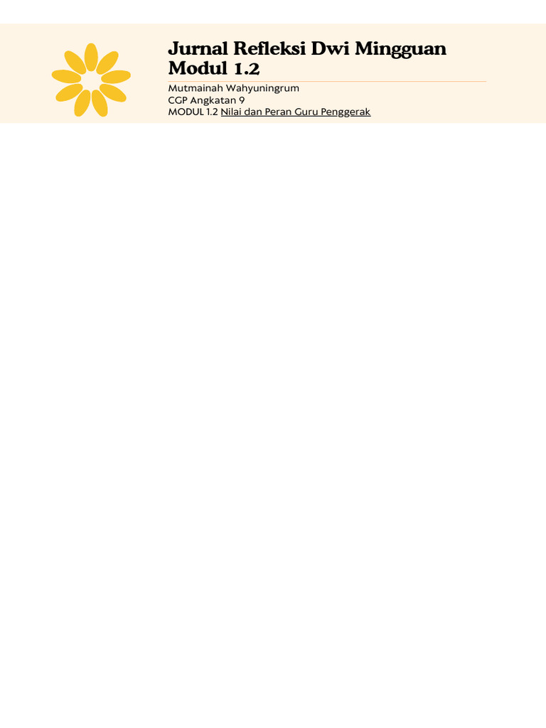 Jurnal refleksi modul 1.2 | PDF