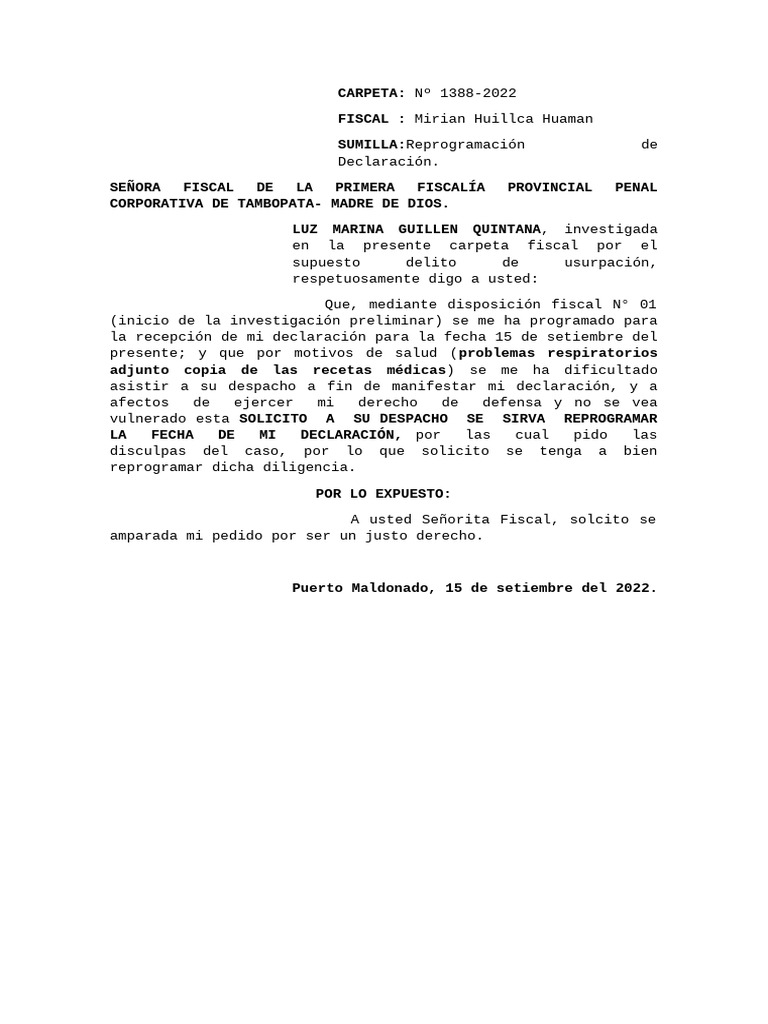 reprogramar declaracion | PDF