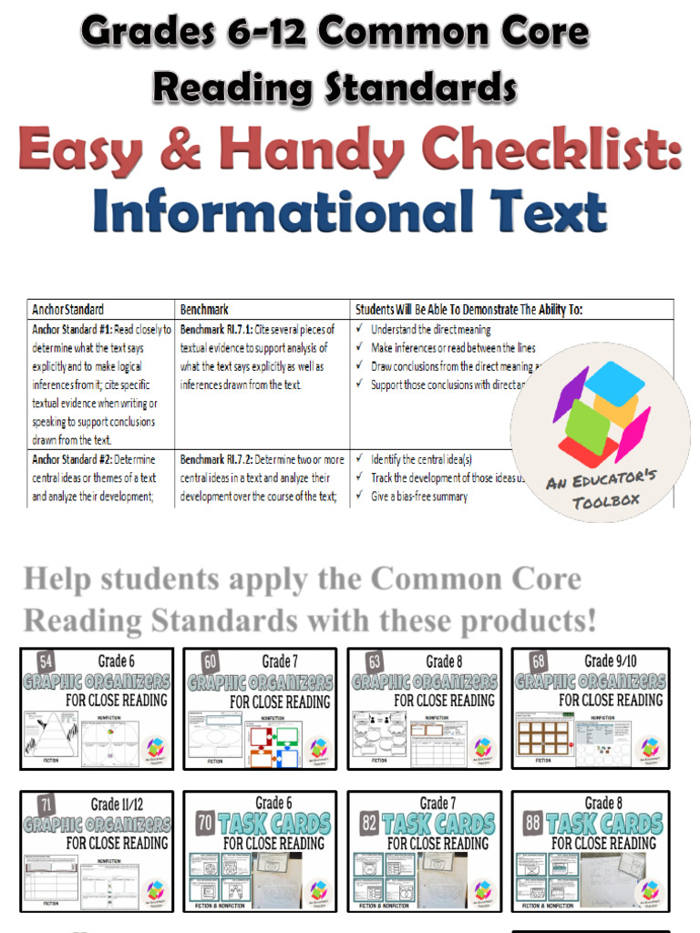 Informational Text: Easy & Handy Checklist | PDF
