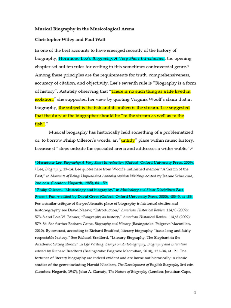 4 - Musical - Biography - in - The - Musicological - A | PDF