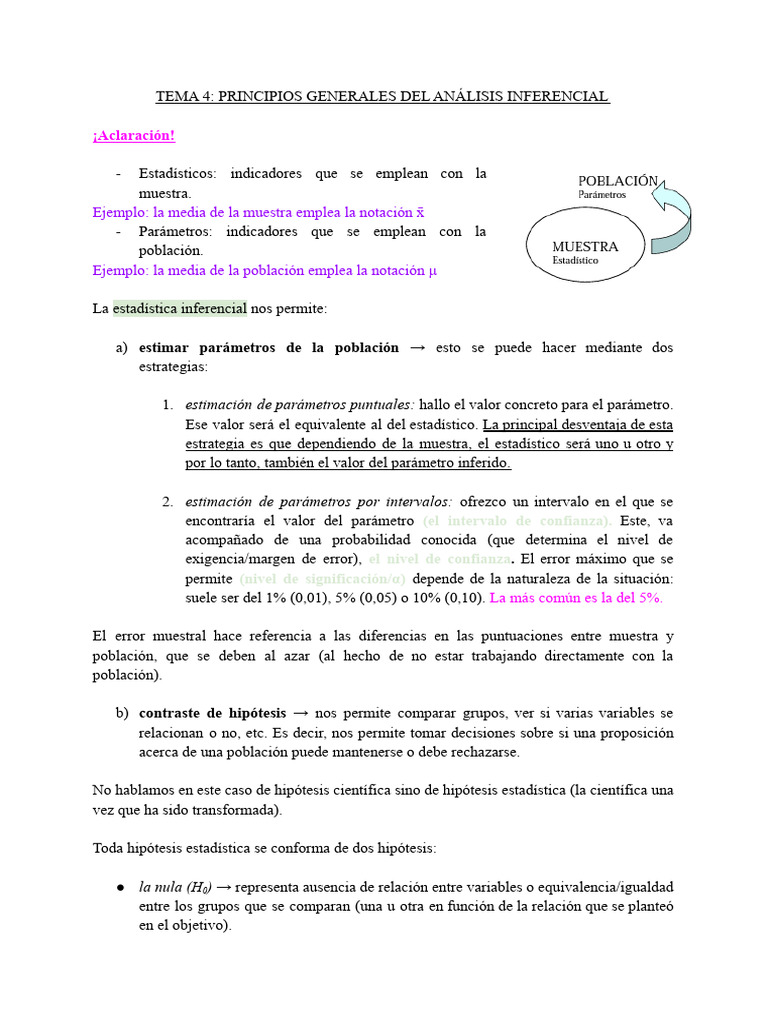 Wuolah Free Tema 4 Principios Generales Del Analisis Inferencial Gulag Free | PDF