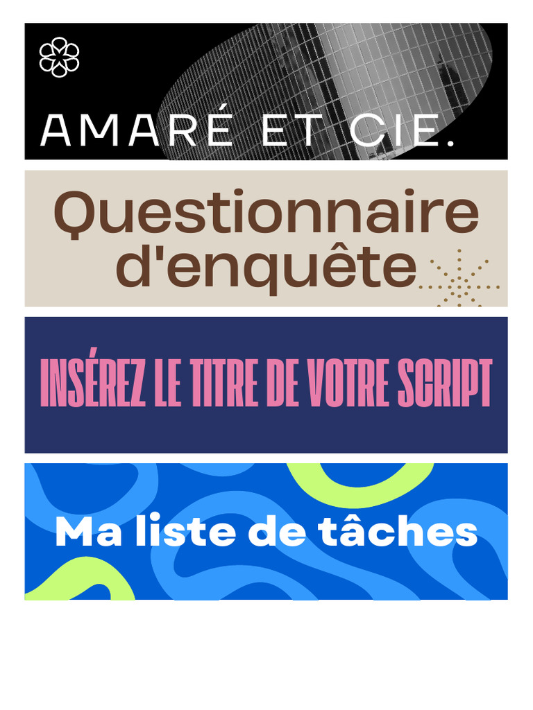 Amaré Et Cie.: Questionnaire D'enquête | PDF