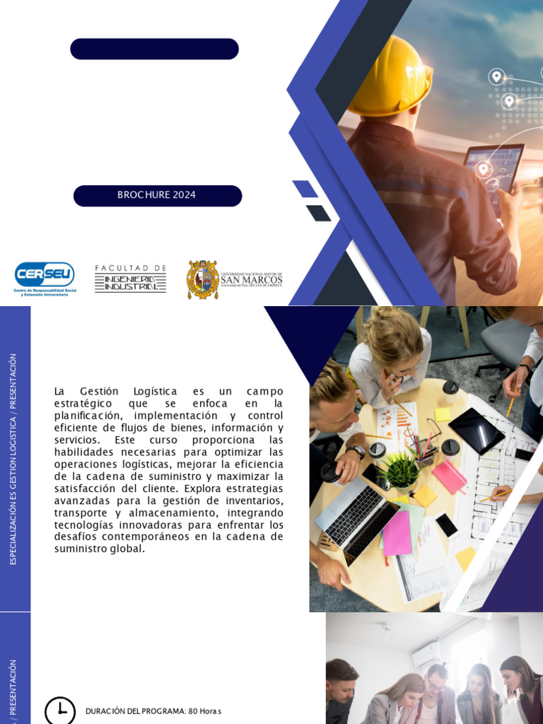 Brochure de Especializacion en Gestion Logistica | PDF
