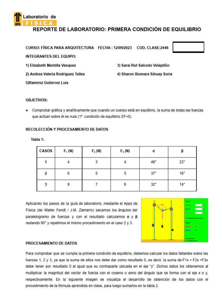 Reporte Lab Fisiarq S05 1ce | PDF | Vector Euclidiano | Matemáticas