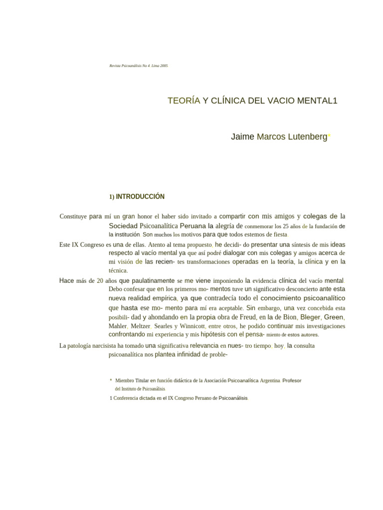 Lutenberg - Vacío Mental | PDF