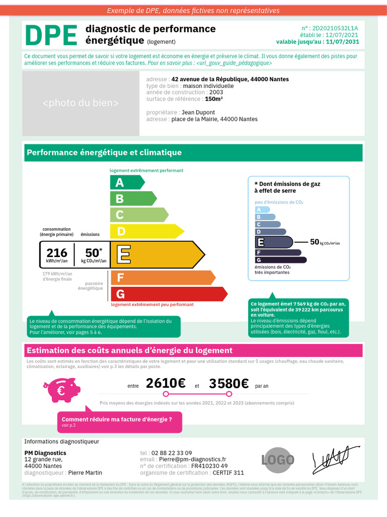 01 Dpe Existant Maison 01.07 2024 | PDF