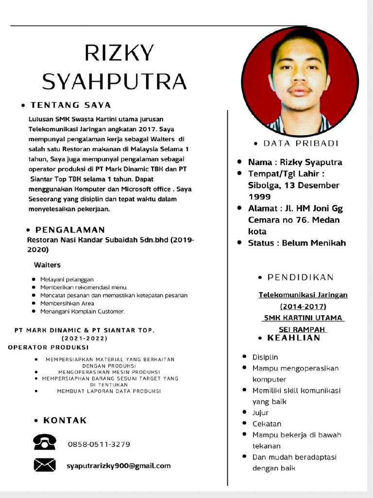 CV Rizky Syaputra | PDF