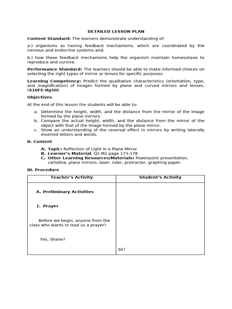 LessonPlan Endocrine | PDF