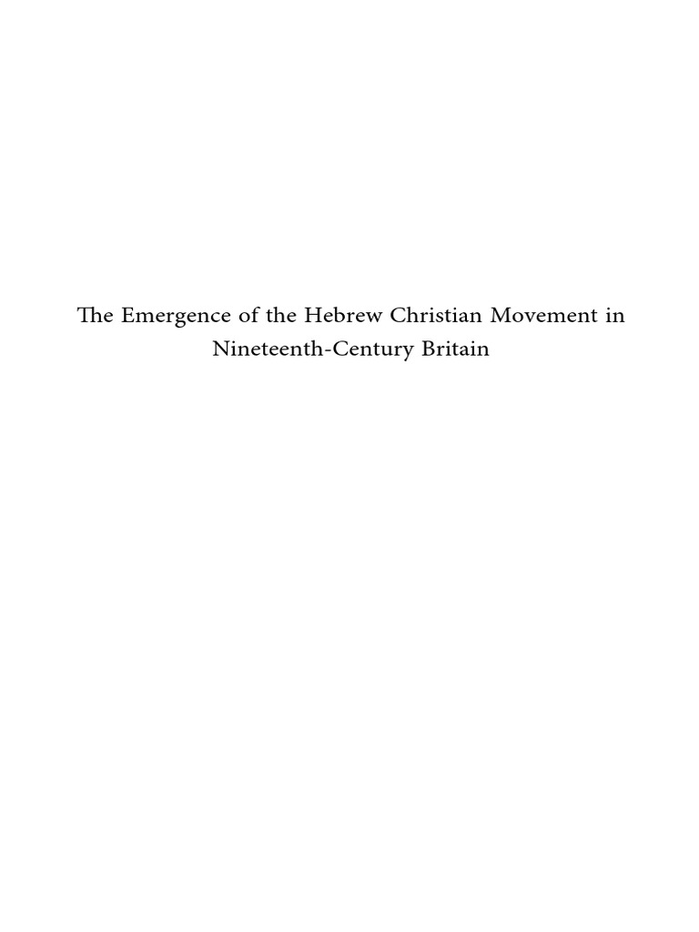The Emergence of The Hebrew Christian Movement in Annas Archive | PDF ...