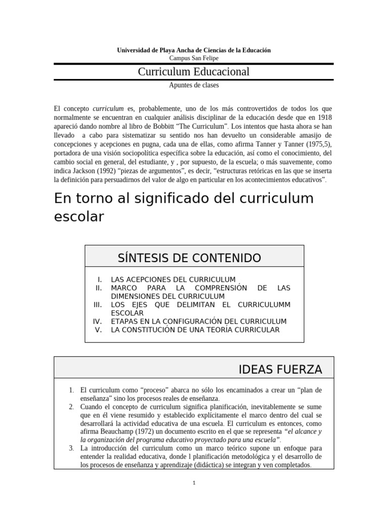 en Torno Al Significado Del Curriculum Escolar | PDF