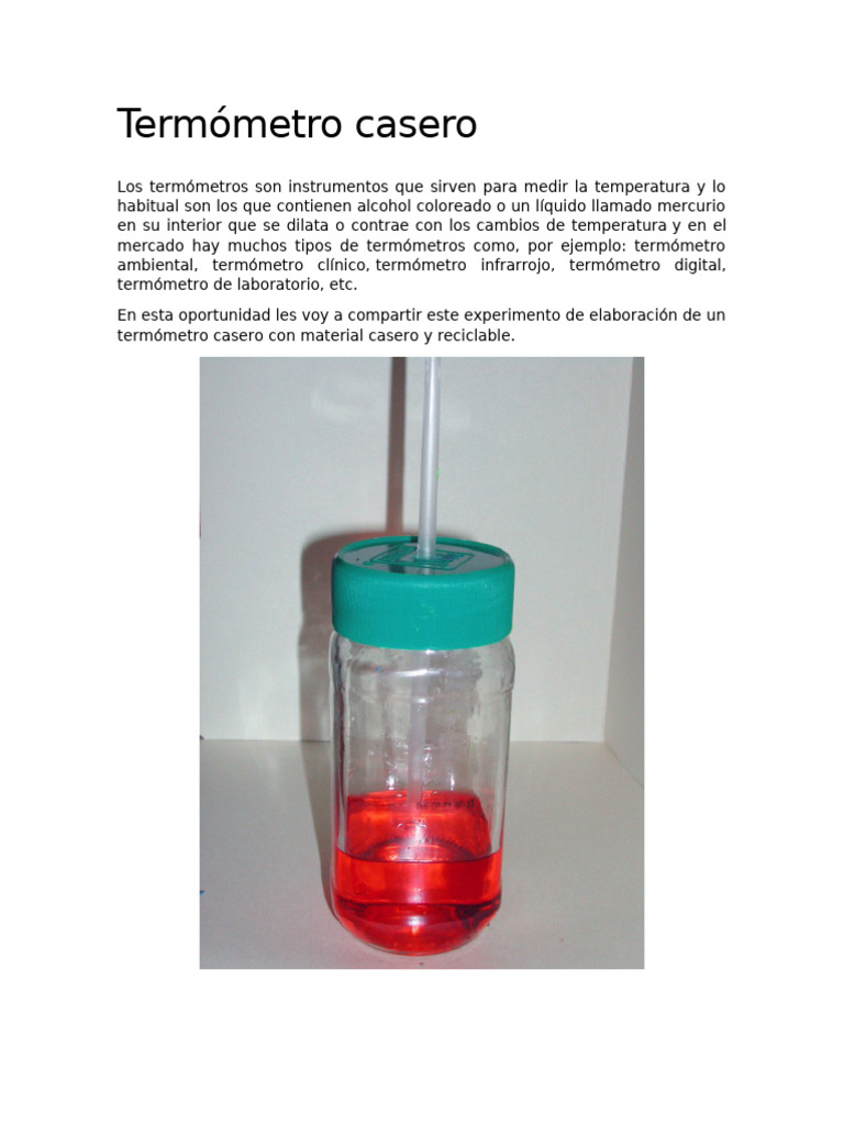 Termómetro Casero | PDF