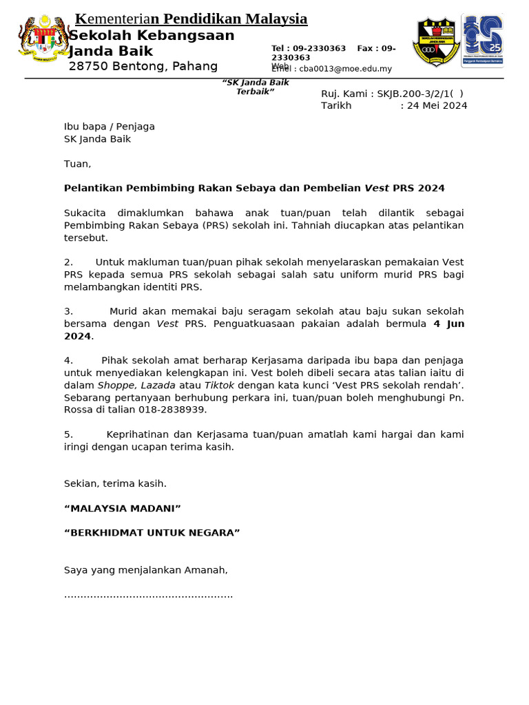 SRT BELI VEST PRS 2024 | PDF