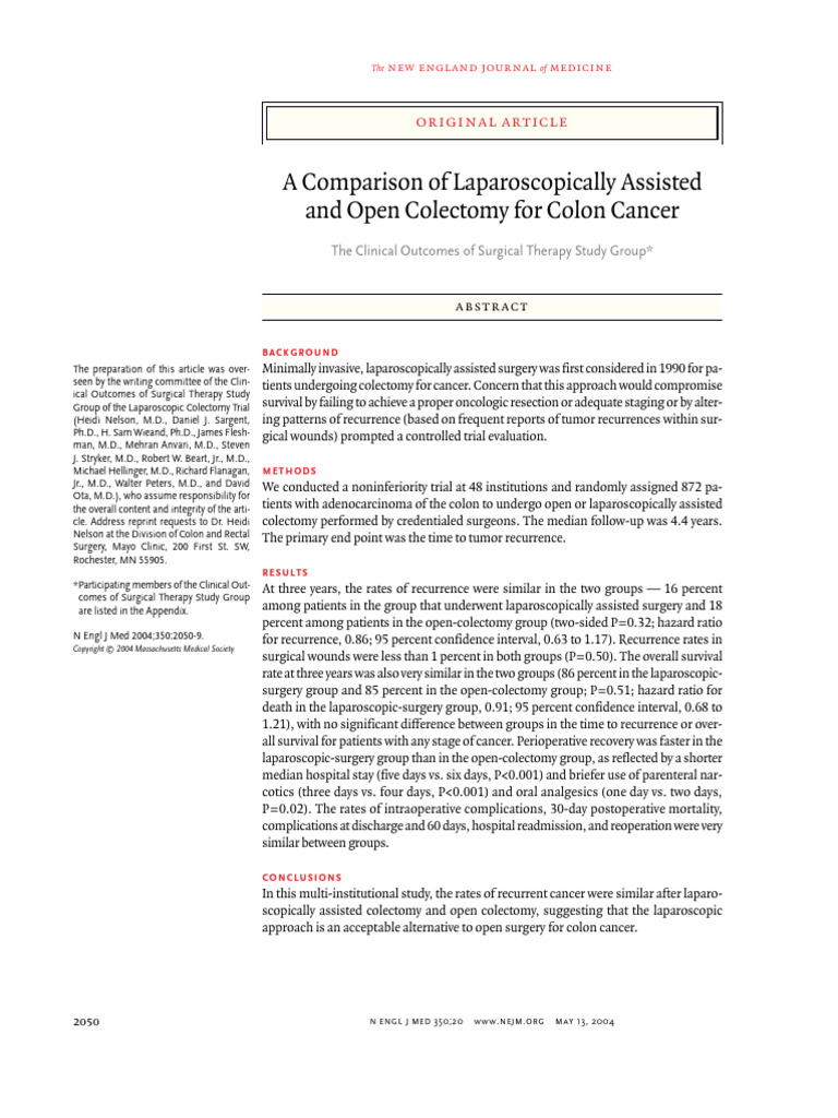 NEJM Colectomy | PDF