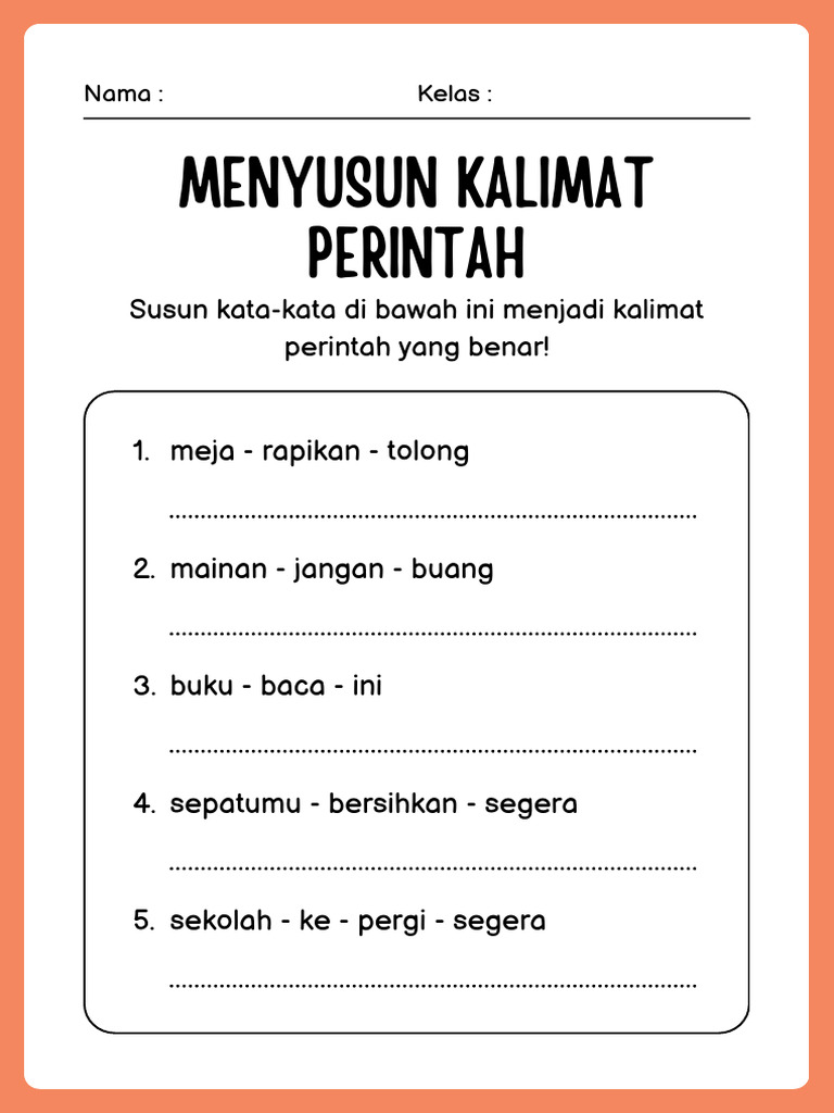 LKPD Menyusun Kalimat Perintah | PDF