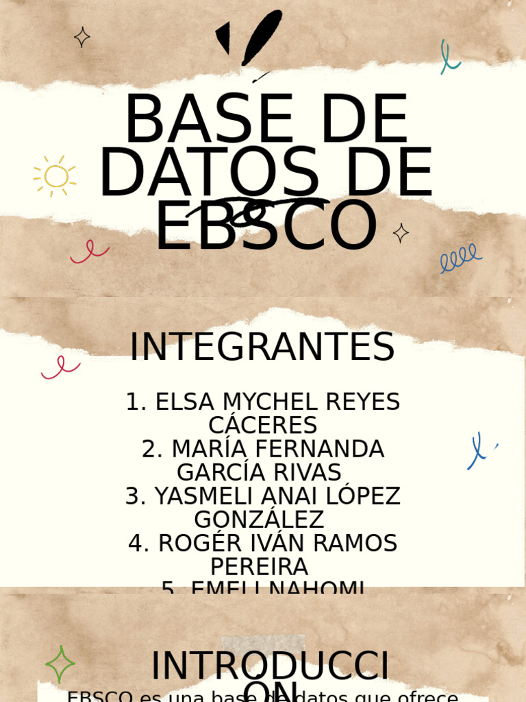 Presentación, BASE DE DATOS EBSCO | PDF