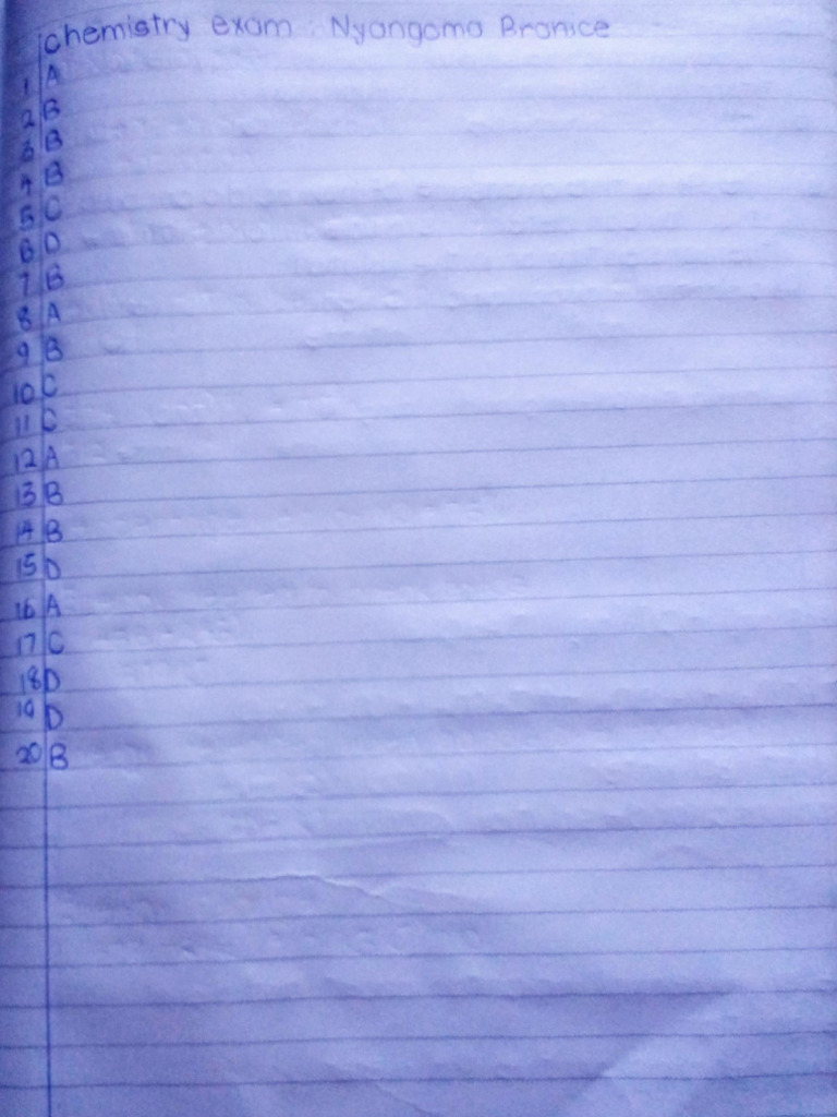 Nyangoma Branice Chemistry EOT | PDF