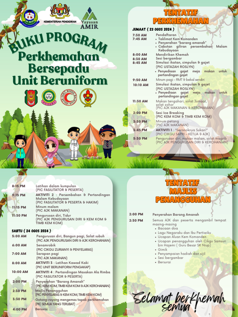 Buku Program Perkhemahan Bersepadu 2024 | PDF