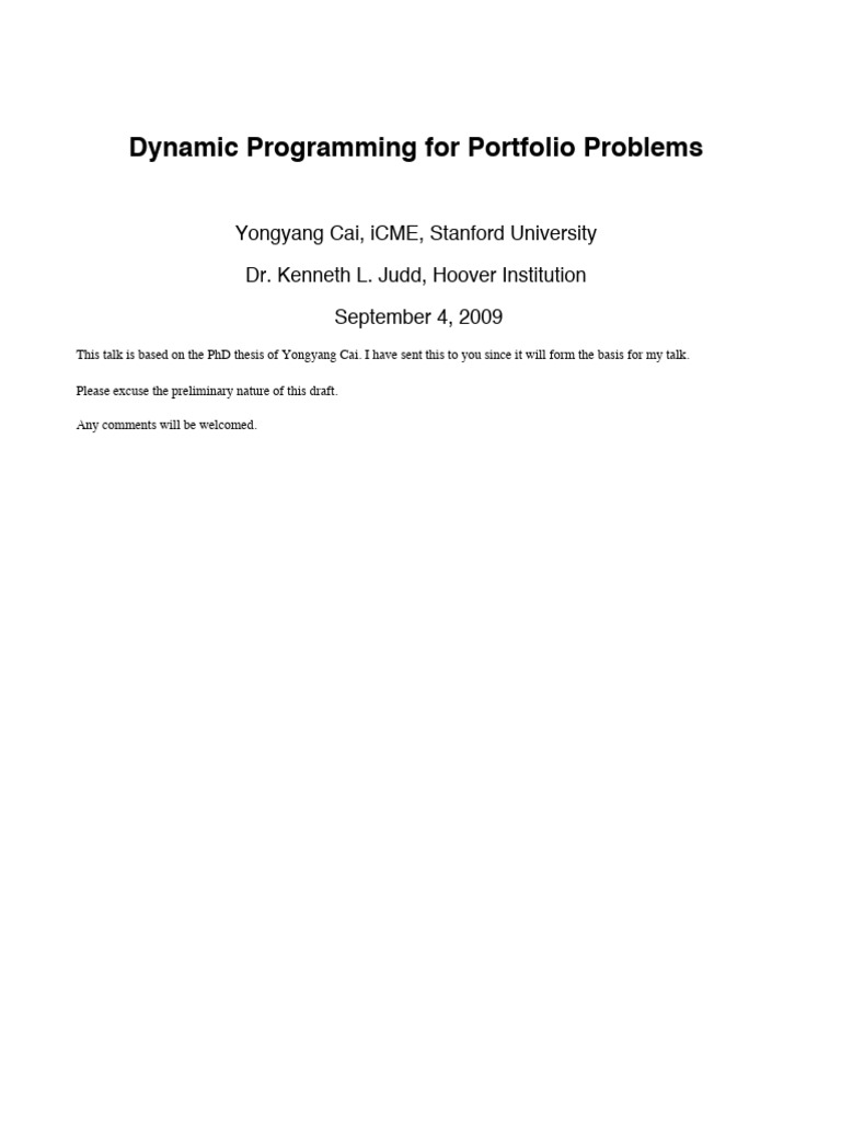 Cai Judd Dynamic Programming | PDF