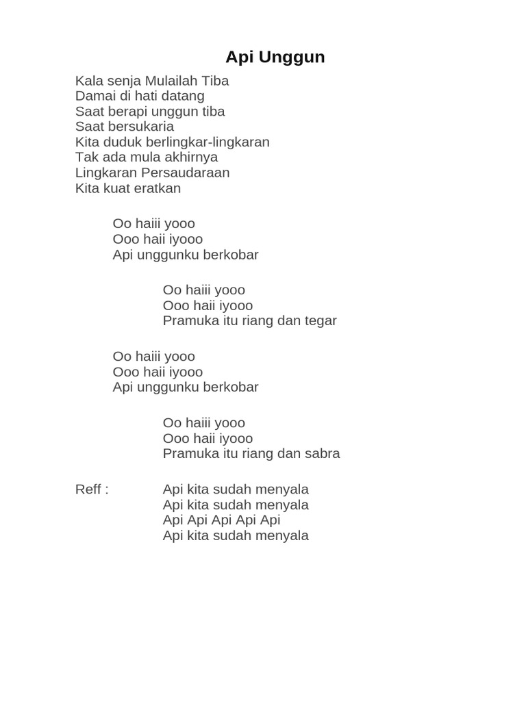 Lagu API Unggun | PDF