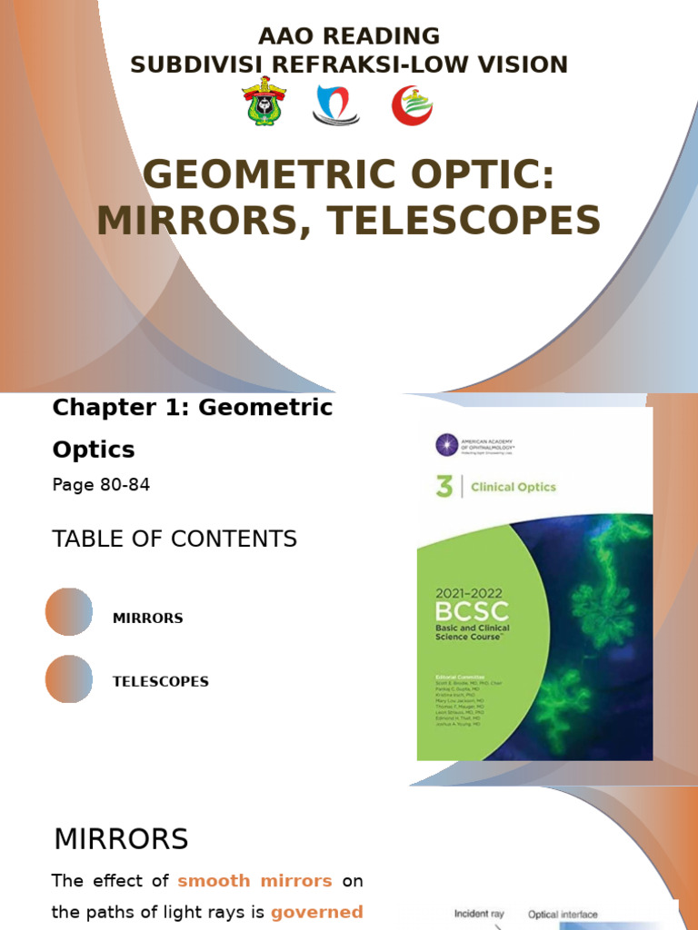 2208 AAO Chapter 1 Geometric Optic Mirrors,Telescopes MCL | PDF